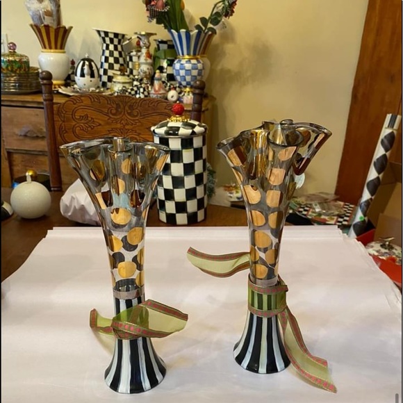 MacKenzie-Childs | Accents | 2 Courtly Stripe Clown Vases | Poshmark